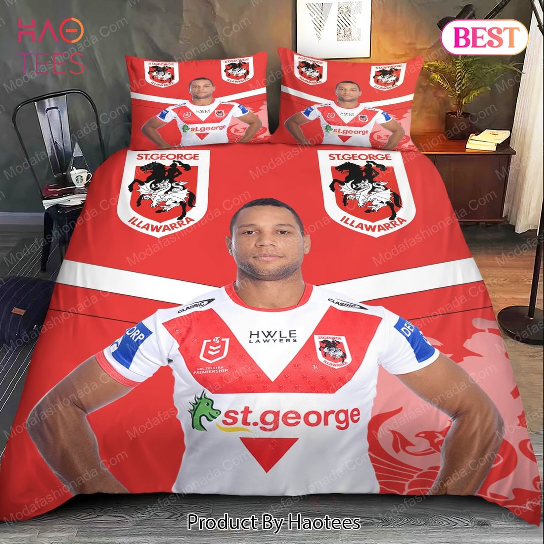 Buy Moses Mbye St. George Illawarra Dragons Bedding Sets Bed Sets ...