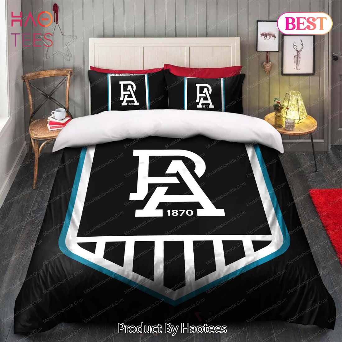 Buy Port Adelaide Football Club Logo Bedding Sets Bed Sets, Bedroom ...