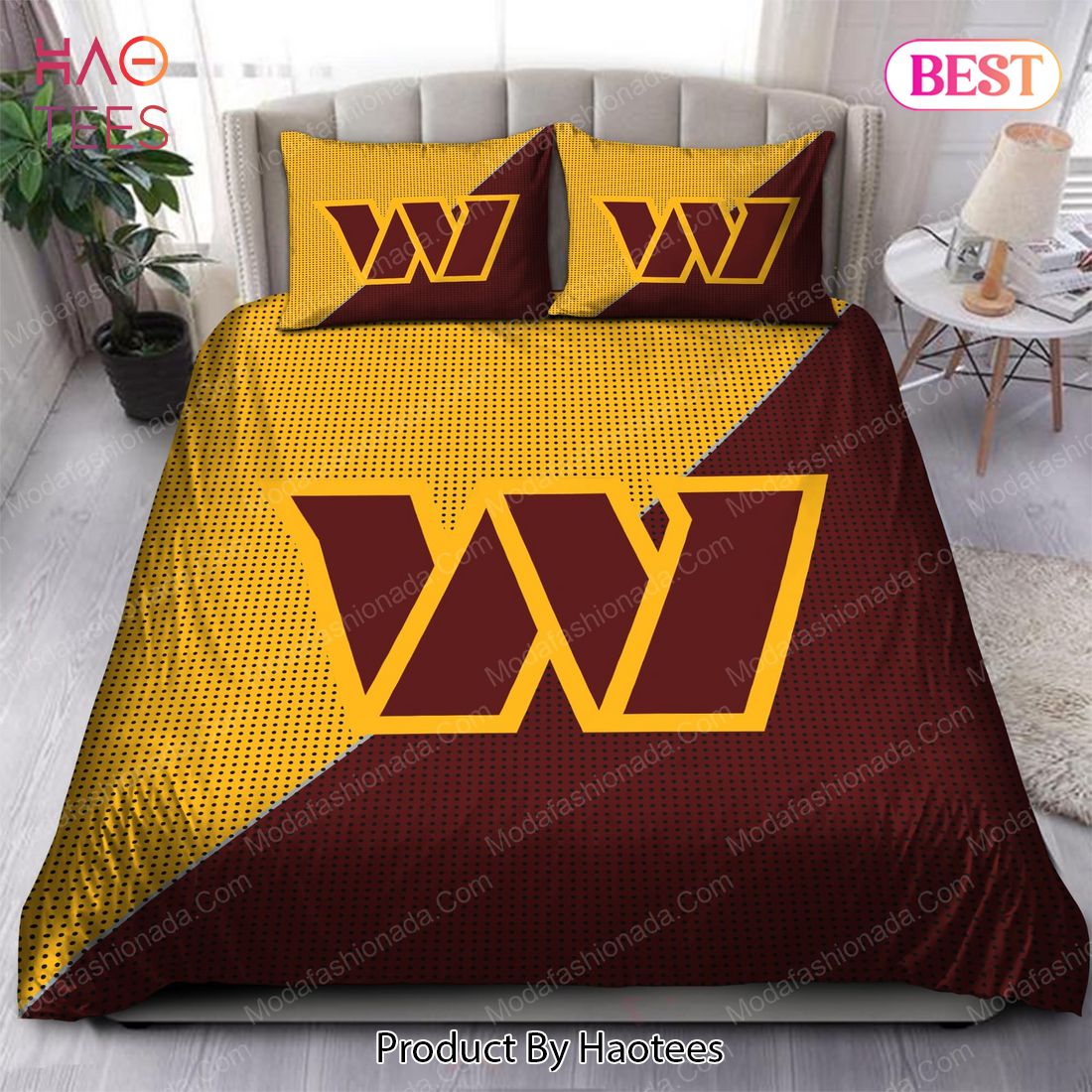 Buy Washington Commanders Logo Bedding Sets Bed Sets, Bedroom Sets ...
