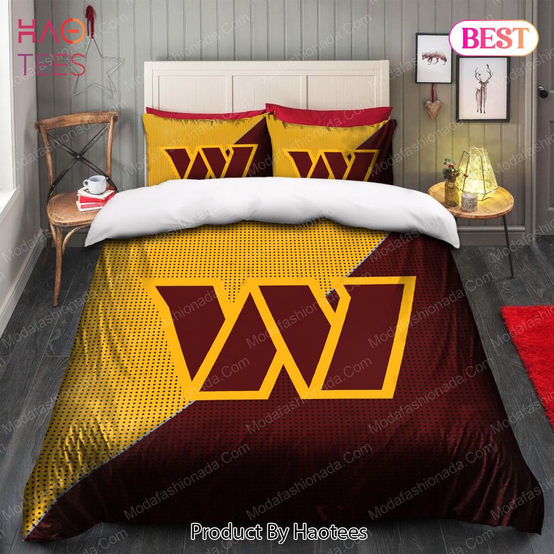 Buy Washington Commanders Logo Bedding Sets Bed Sets, Bedroom Sets ...