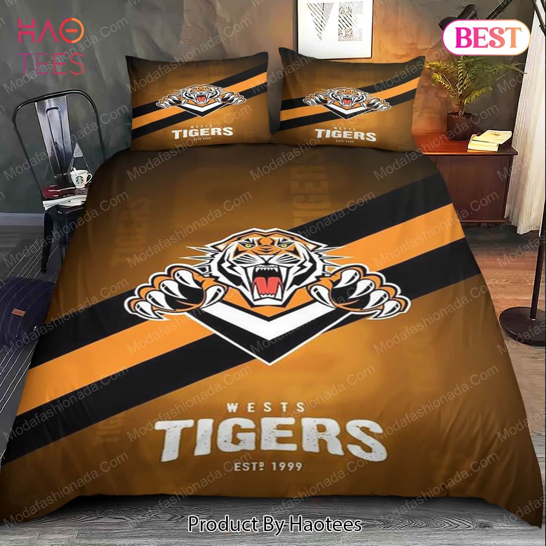 Buy Wests Tigers Logo Bedding Sets 02 Bed Sets, Bedroom Sets, Comforter ...