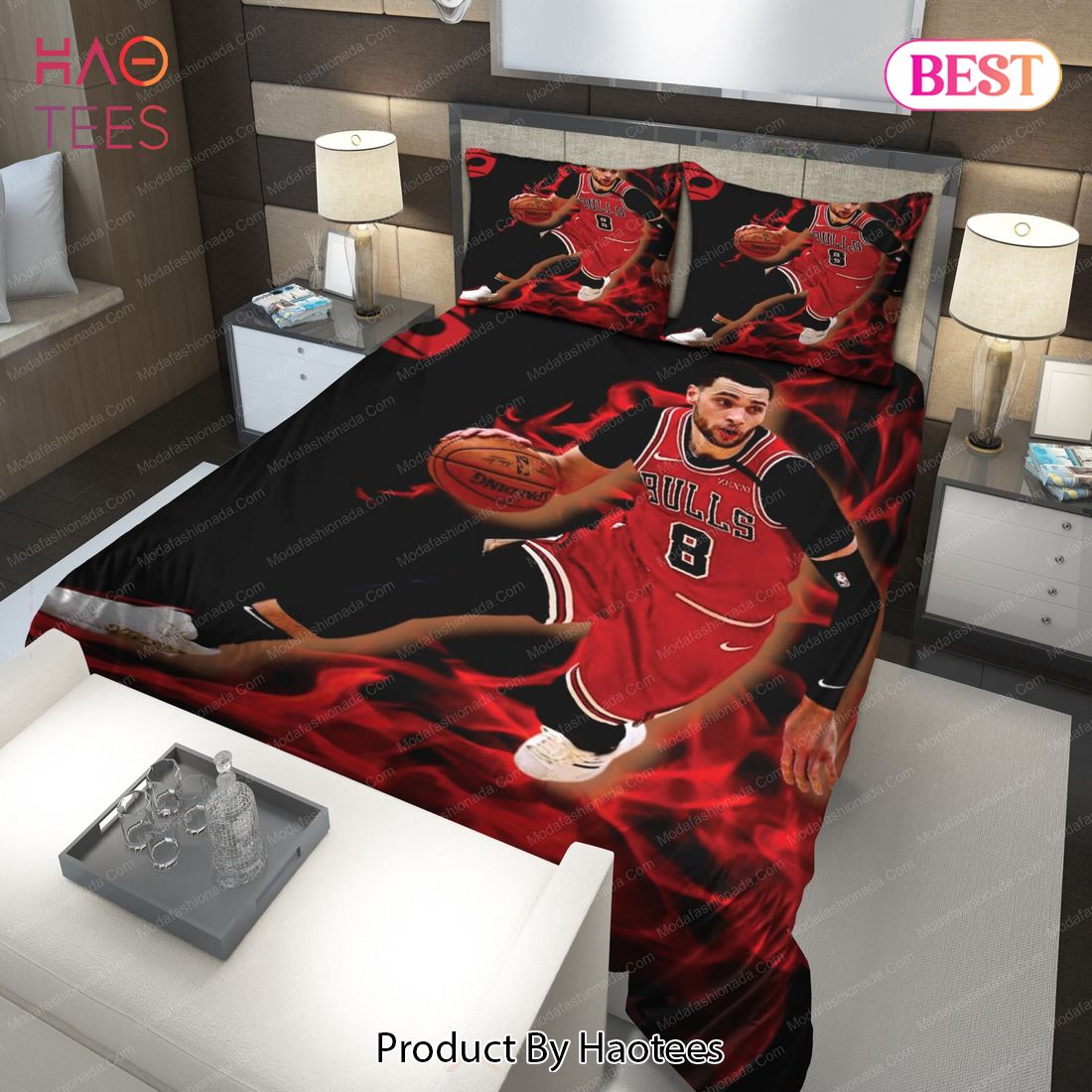 Buy Zach LaVine Chicago Bulls NBA 202 Bedding Sets Bed Sets, Bedroom ...