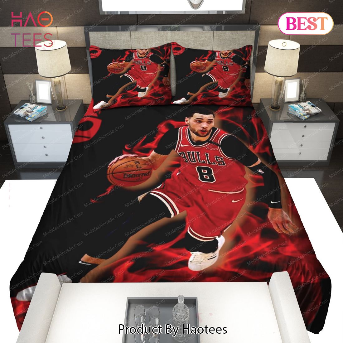 Buy Zach LaVine Chicago Bulls NBA 202 Bedding Sets Bed Sets, Bedroom ...