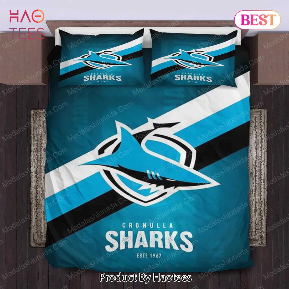 Buy Cronulla Sharks Logo Bedding Sets 01 Bed Sets, Bedroom Sets ...