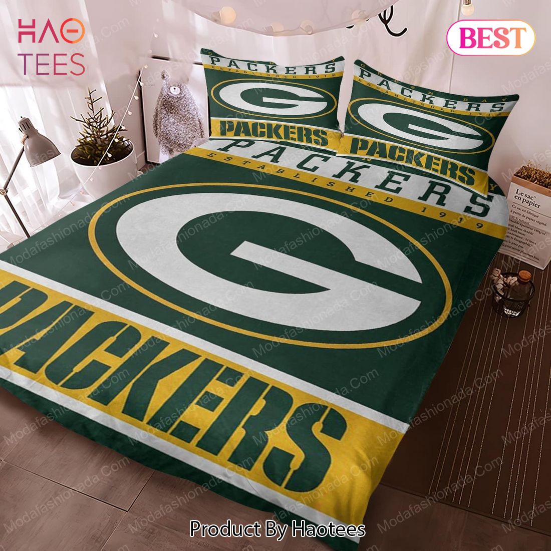 Buy Green Bay Packers Logo Bedding Sets 01 Bed Sets, Bedroom Sets ...