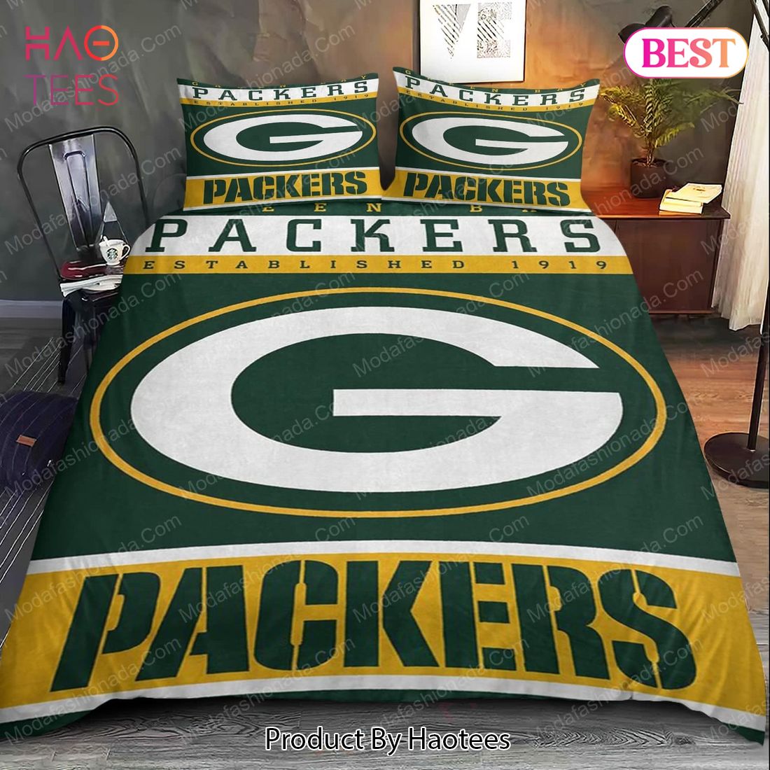 Buy Green Bay Packers Logo Bedding Sets 01 Bed Sets, Bedroom Sets ...