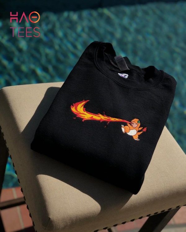 Custom Fire Swoosh Parody Embroidered Crewneck Shirt