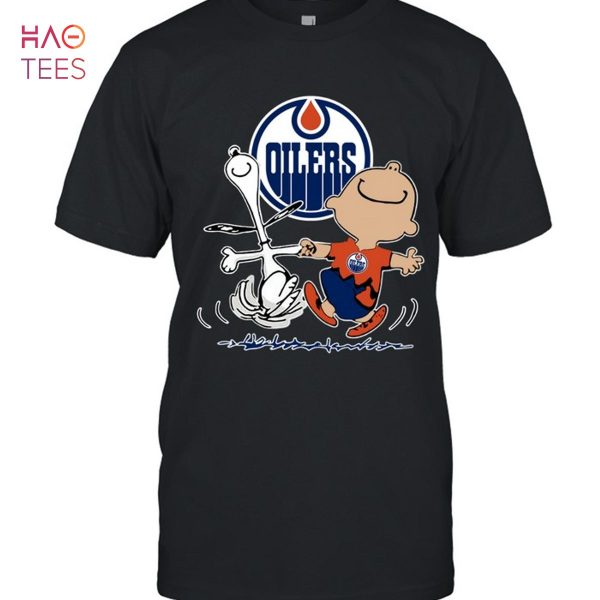 Edmonton Oilers Charlie Brown Snoopy T-Shirt