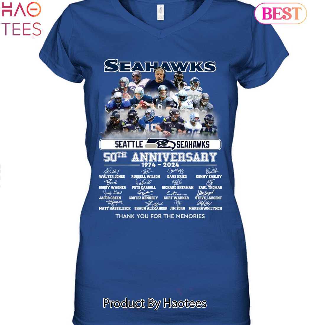 Seattle Seahawks 50th Anniversary 1974-2024 Thank You For The Memories ...