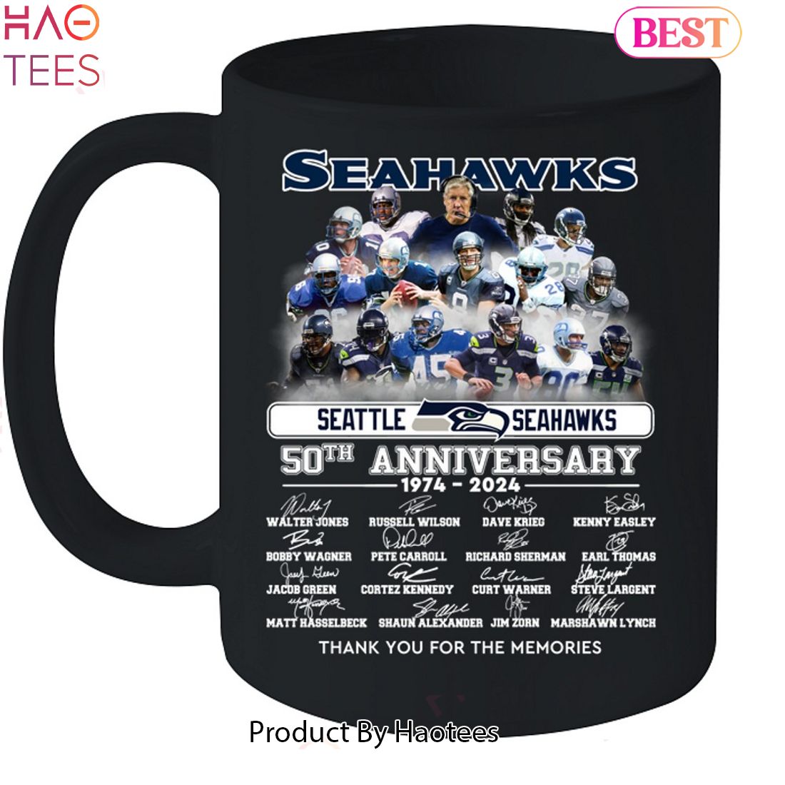 Seattle Seahawks 50th Anniversary 1974-2024 Thank You For The Memories ...