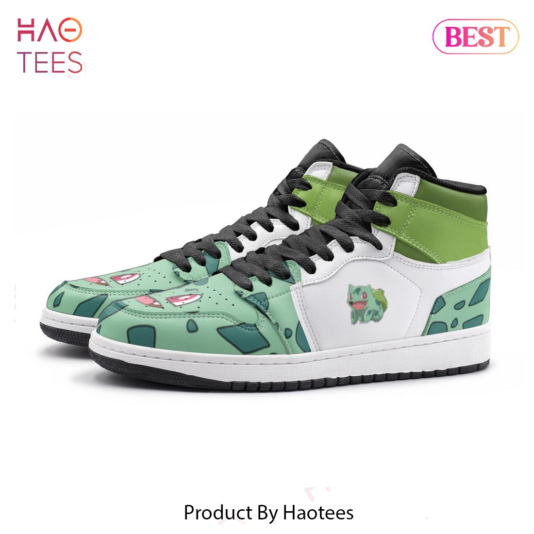 PREMIUM Bulbasaur Pokemon Air Jordan High Top Sneaker POD Design