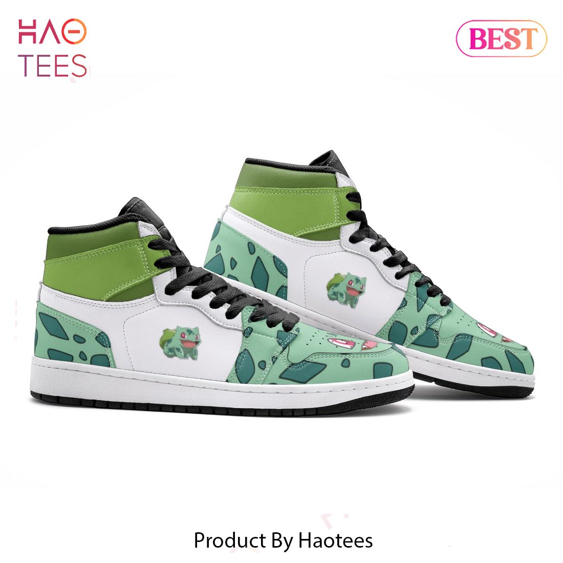 PREMIUM Bulbasaur Pokemon Air Jordan High Top Sneaker POD Design
