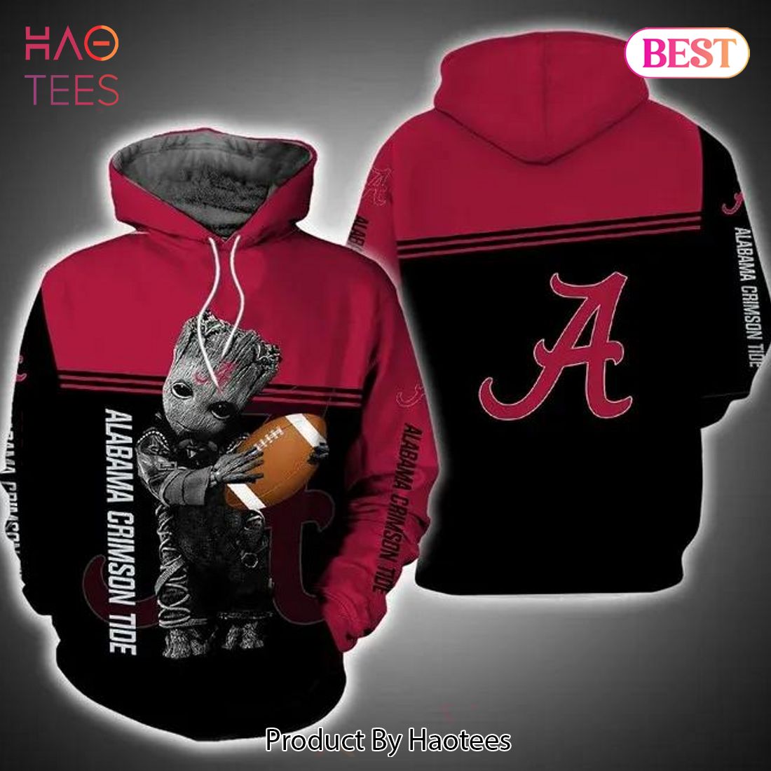 AVAILABLE Baby Groot Hug Ball Alabama Crimson Tide 3D Hoodie Gifts For ...