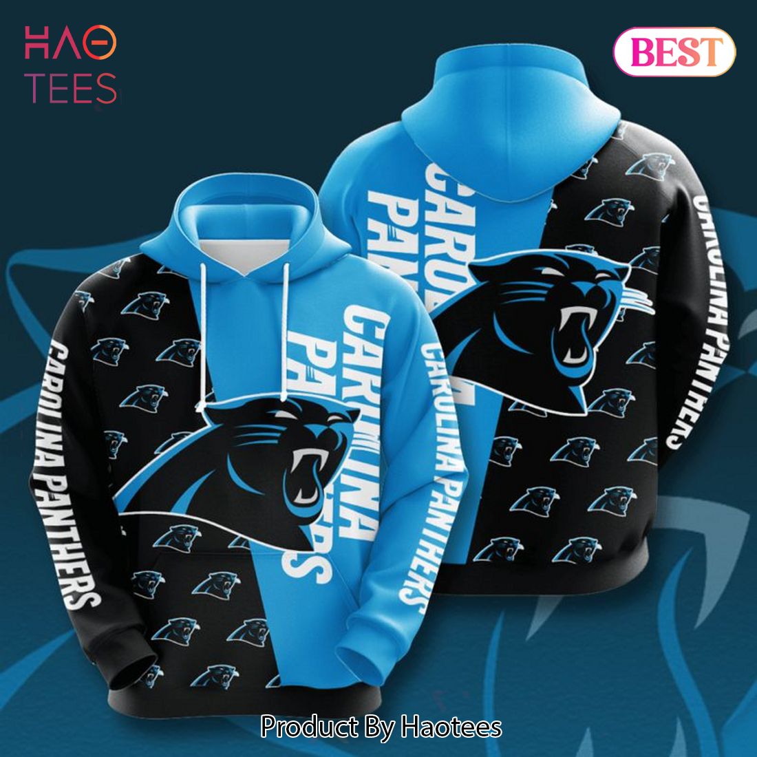 NEW Carolina Panthers Replication Pattern 3D Hoodie