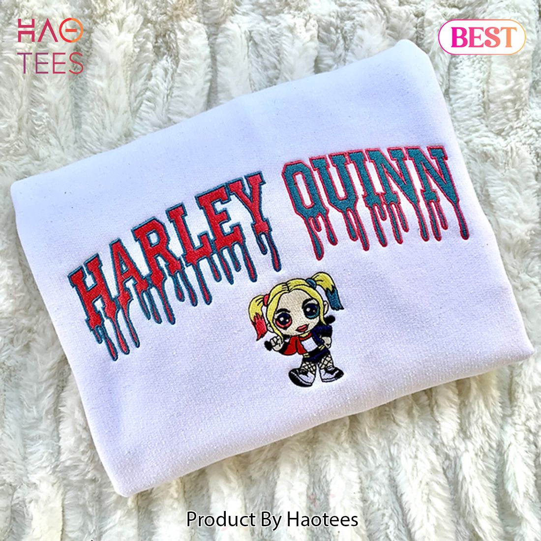 NEW Harley Character Melt Embroidered Hoodie, Sweatshirt