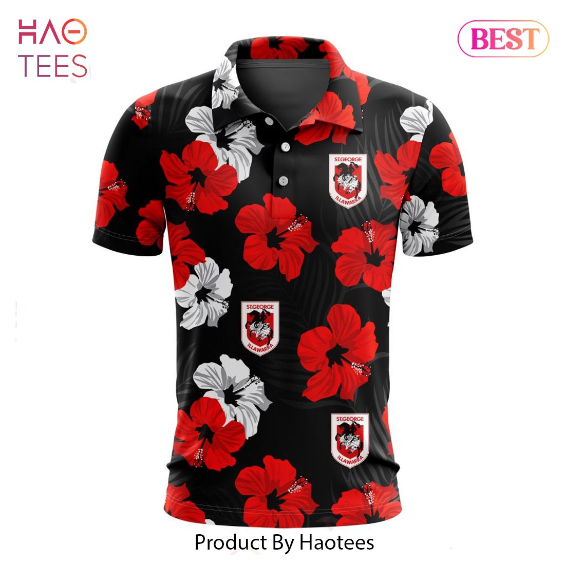 AVAILABLE NRL St. George Illawarra Dragons Special Aloha Golf Polo Design