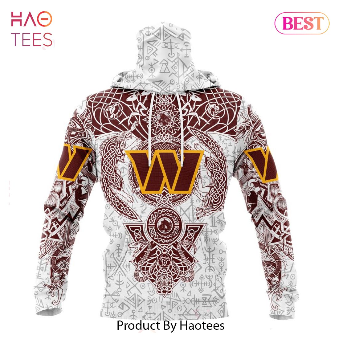 PREMIUM NFL Washington Commanders _ Norse Viking Symbols Hoodie