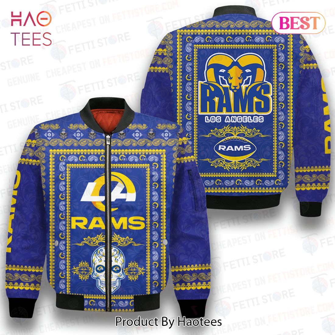 AVAILABLE Los Angeles Rams Classic Pattern NFL 3D Bomber Jacket