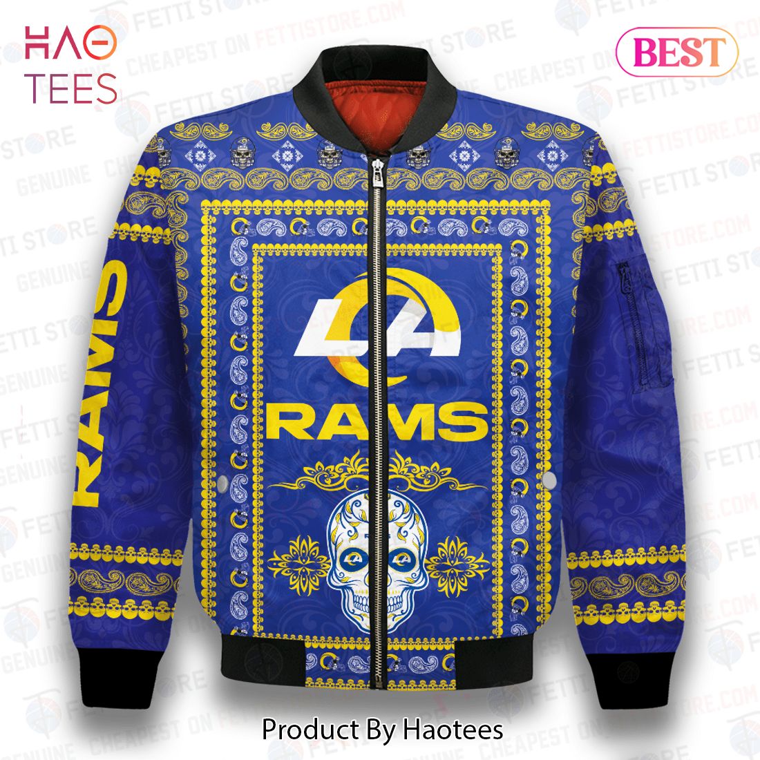 AVAILABLE Los Angeles Rams Classic Pattern NFL 3D Bomber Jacket