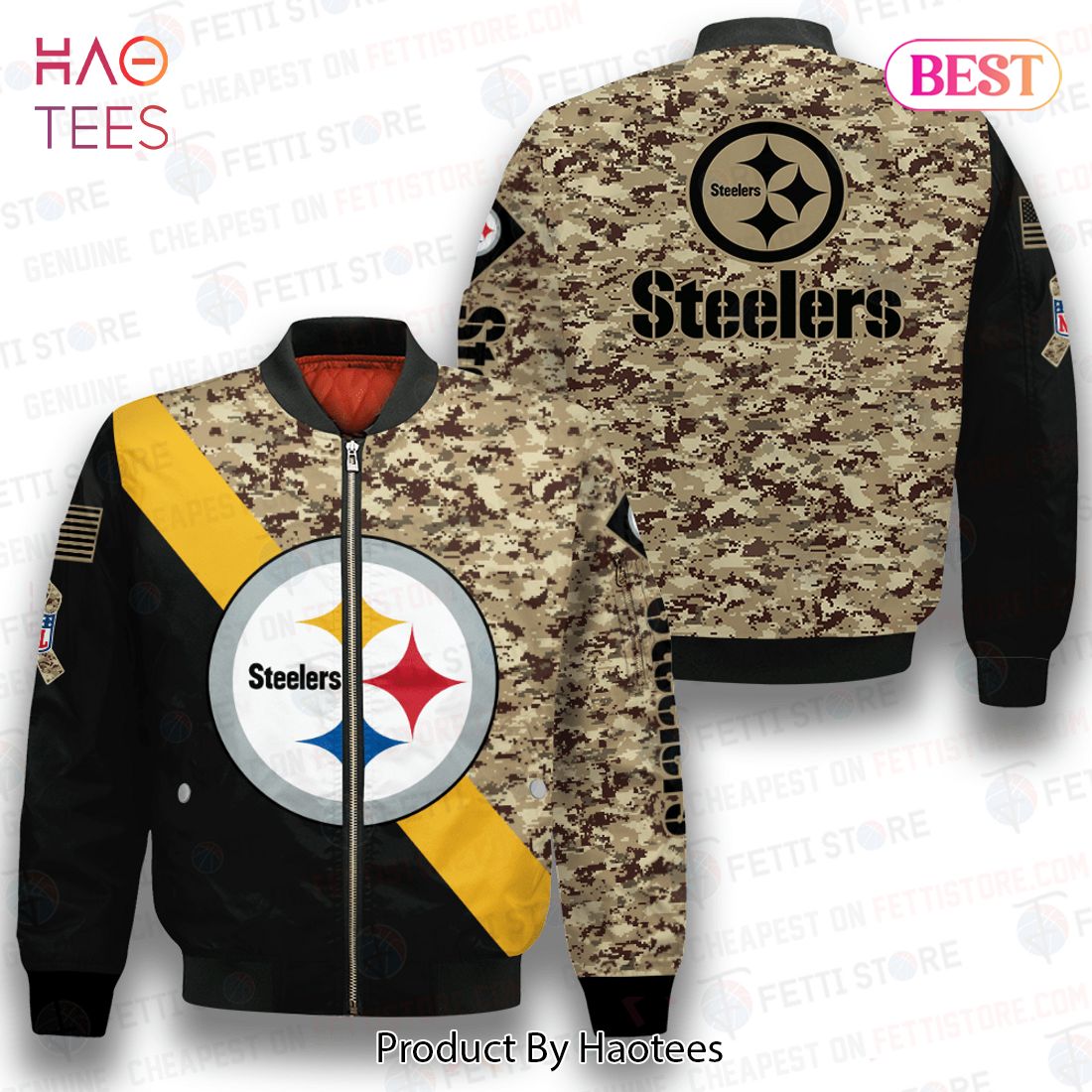 BEST Pittsburgh SteelersNational Football League AOP Bomber Jacket
