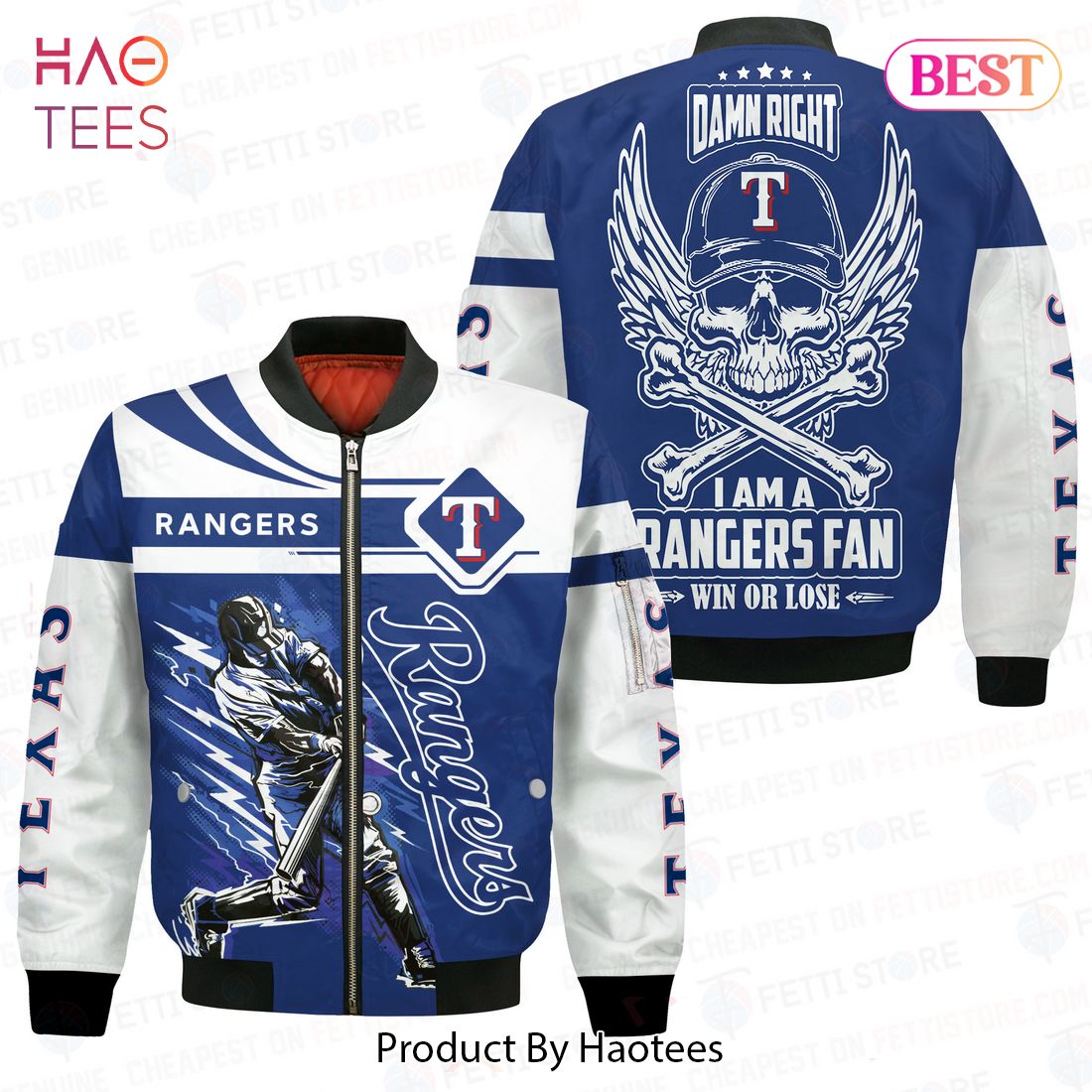 BEST Texas Rangers Pattern MLB 3D Bomber Jacket
