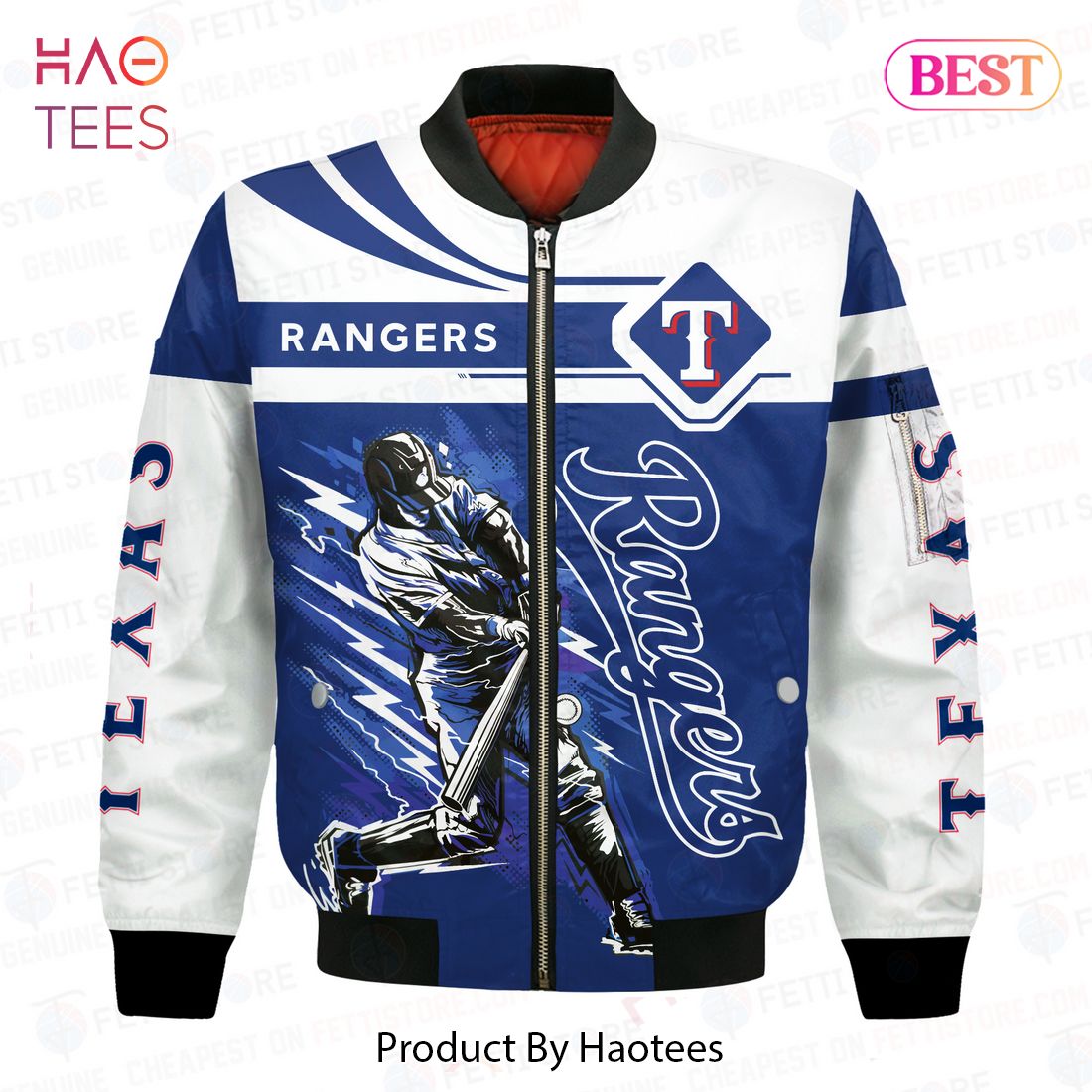 BEST Texas Rangers Pattern MLB 3D Bomber Jacket