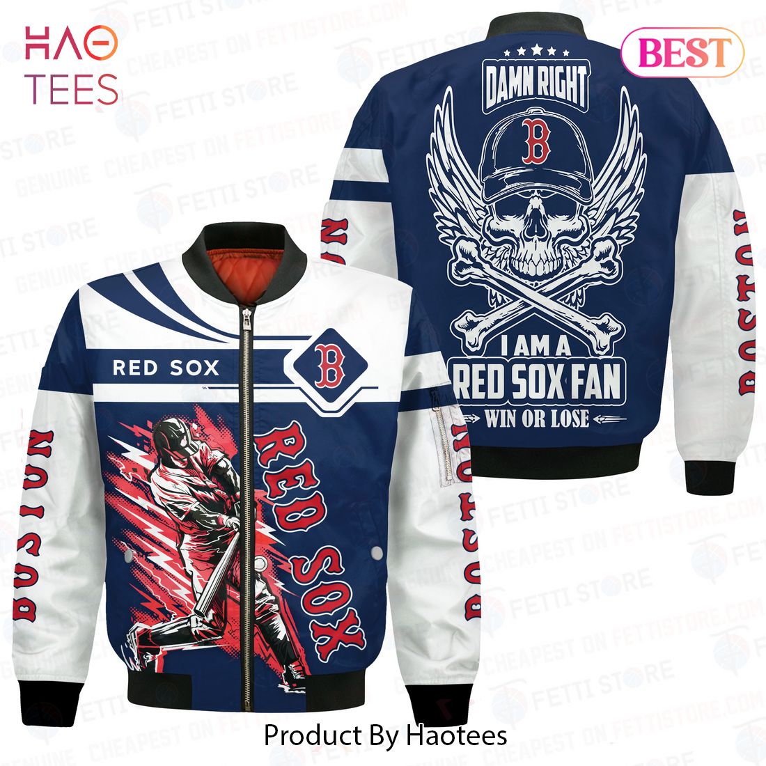 LIMITED Boston Red Sox Pattern MLB 3D Bomber Jacket