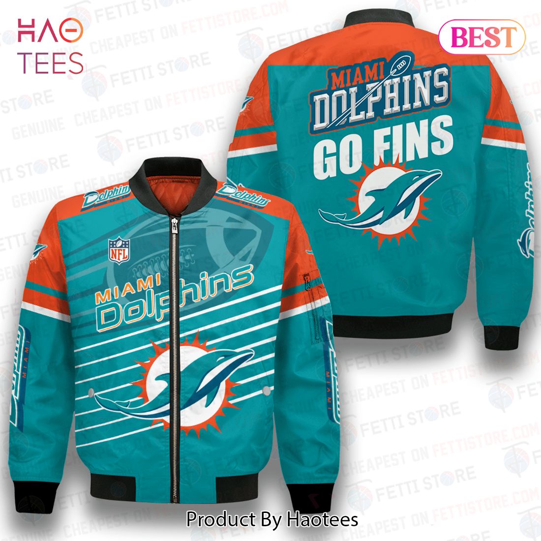 NEW Miami Dolphins National Football League 3D Bomber Jacket
