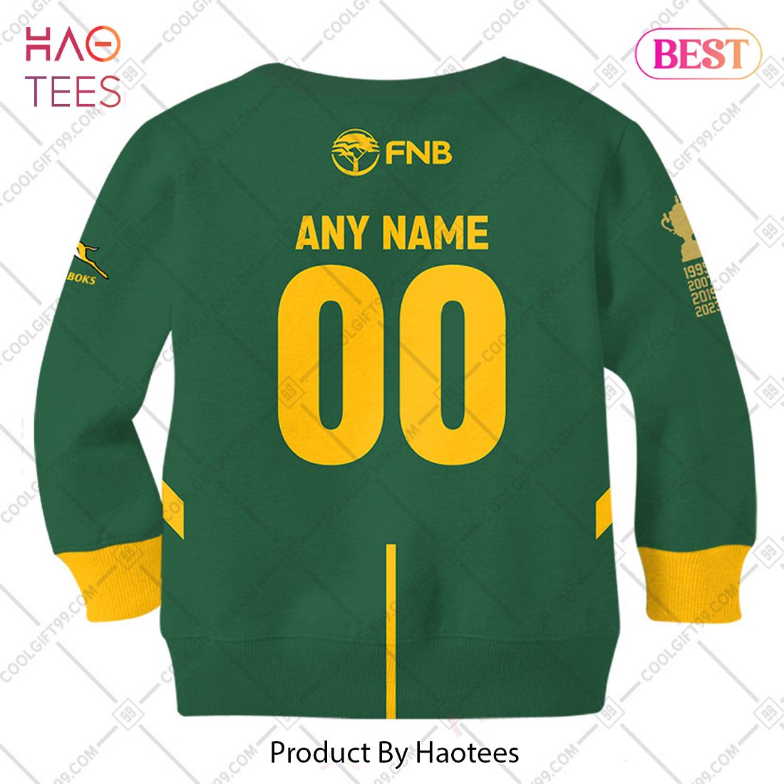 Kid Rugby World Cup 2023 Springboks South Africa Rugby Home Jersey ...