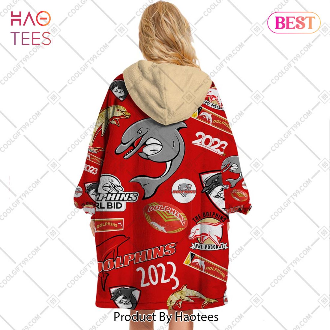 NRL Dolphins Season logo Flanket, Blanket Hoodie, Snuggie