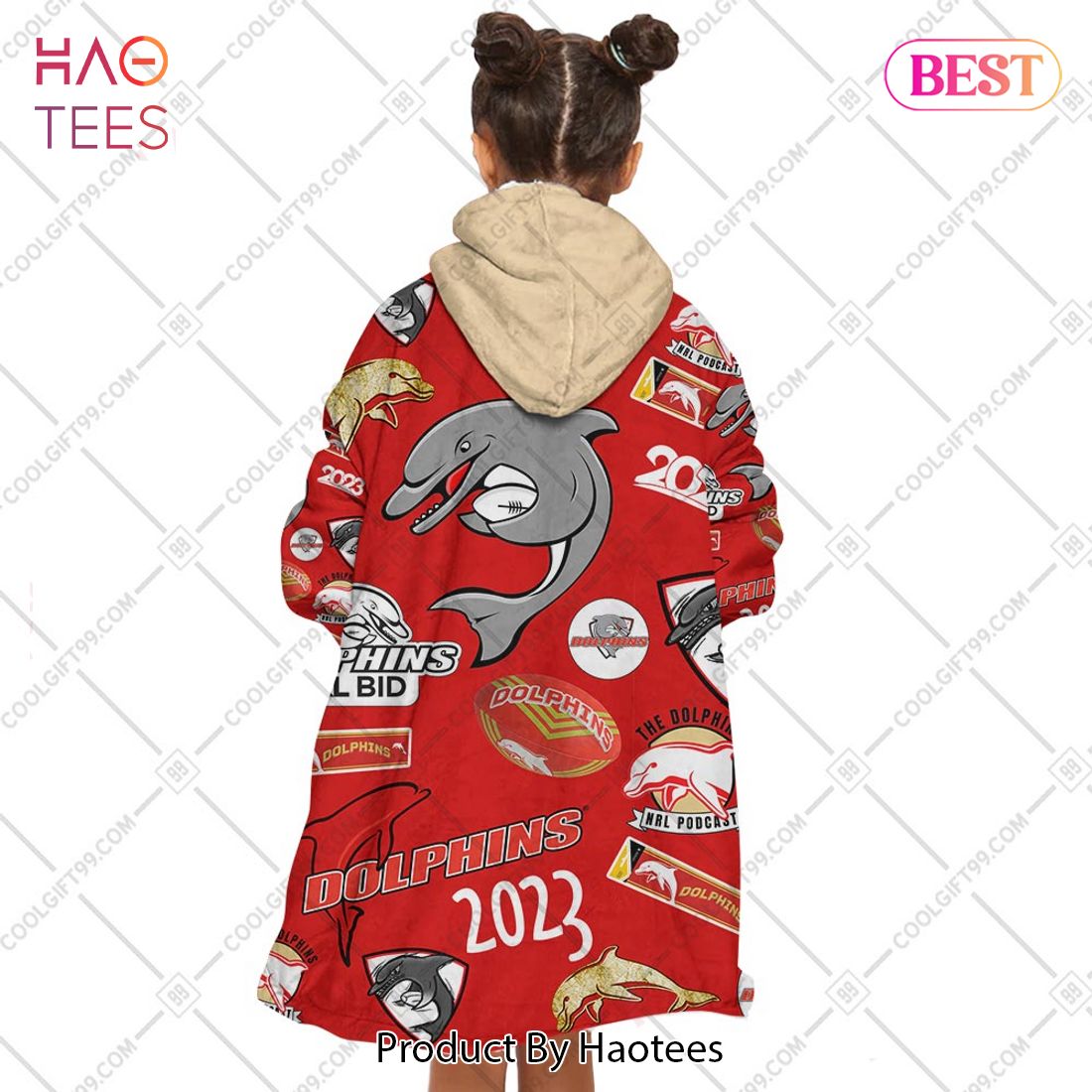 NRL Dolphins Season logo Flanket, Blanket Hoodie, Snuggie