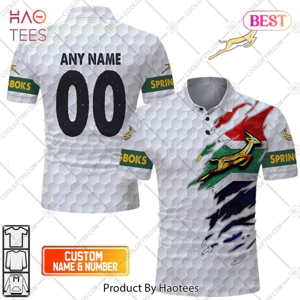 Personalized Golf Springboks South African Polo Shirt