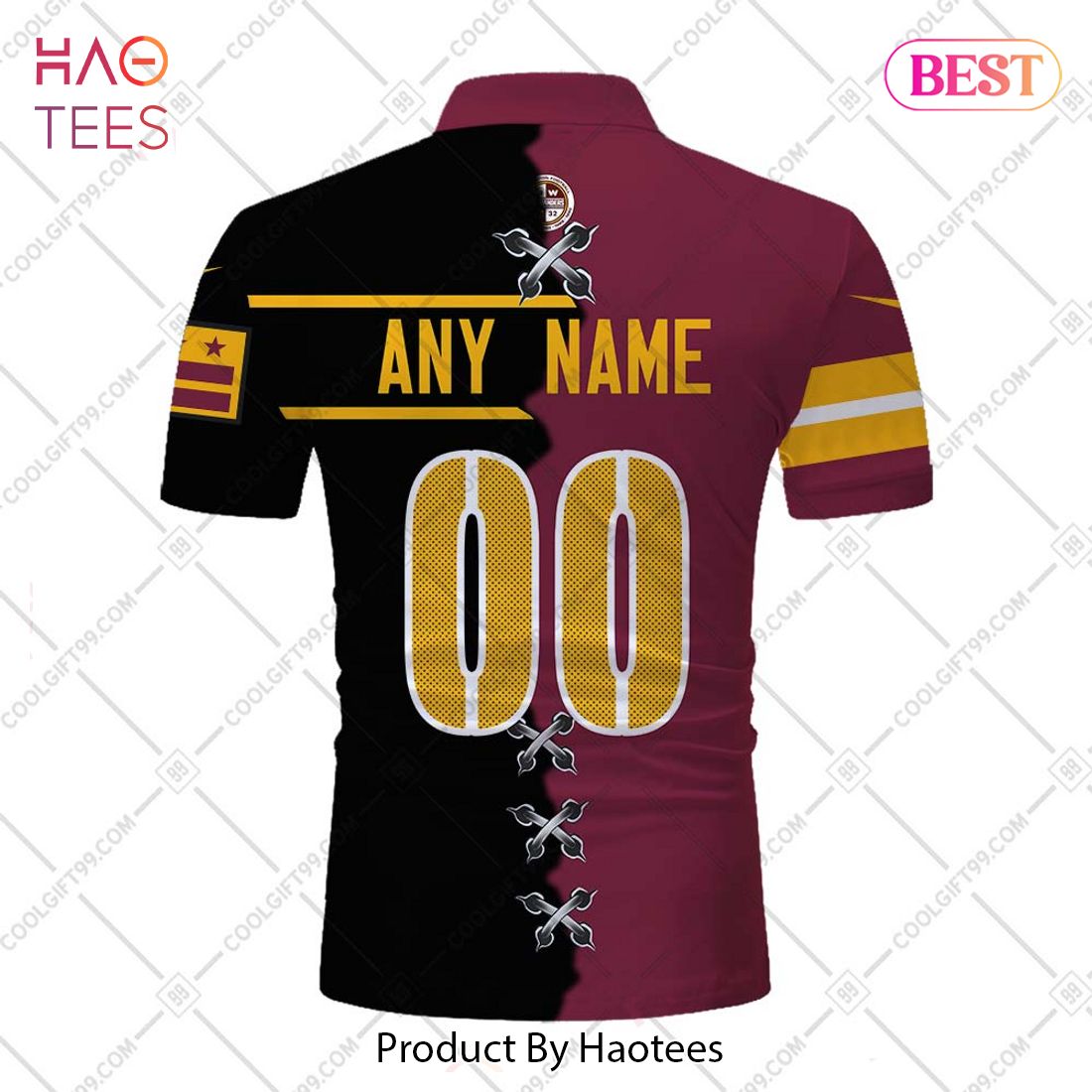 Personalized NFL Washington Commanders Mix Jersey Style Polo Shirt