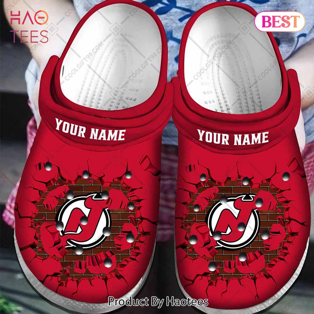 Personalized NHL New Jersey Devils Broken Wall Crocs