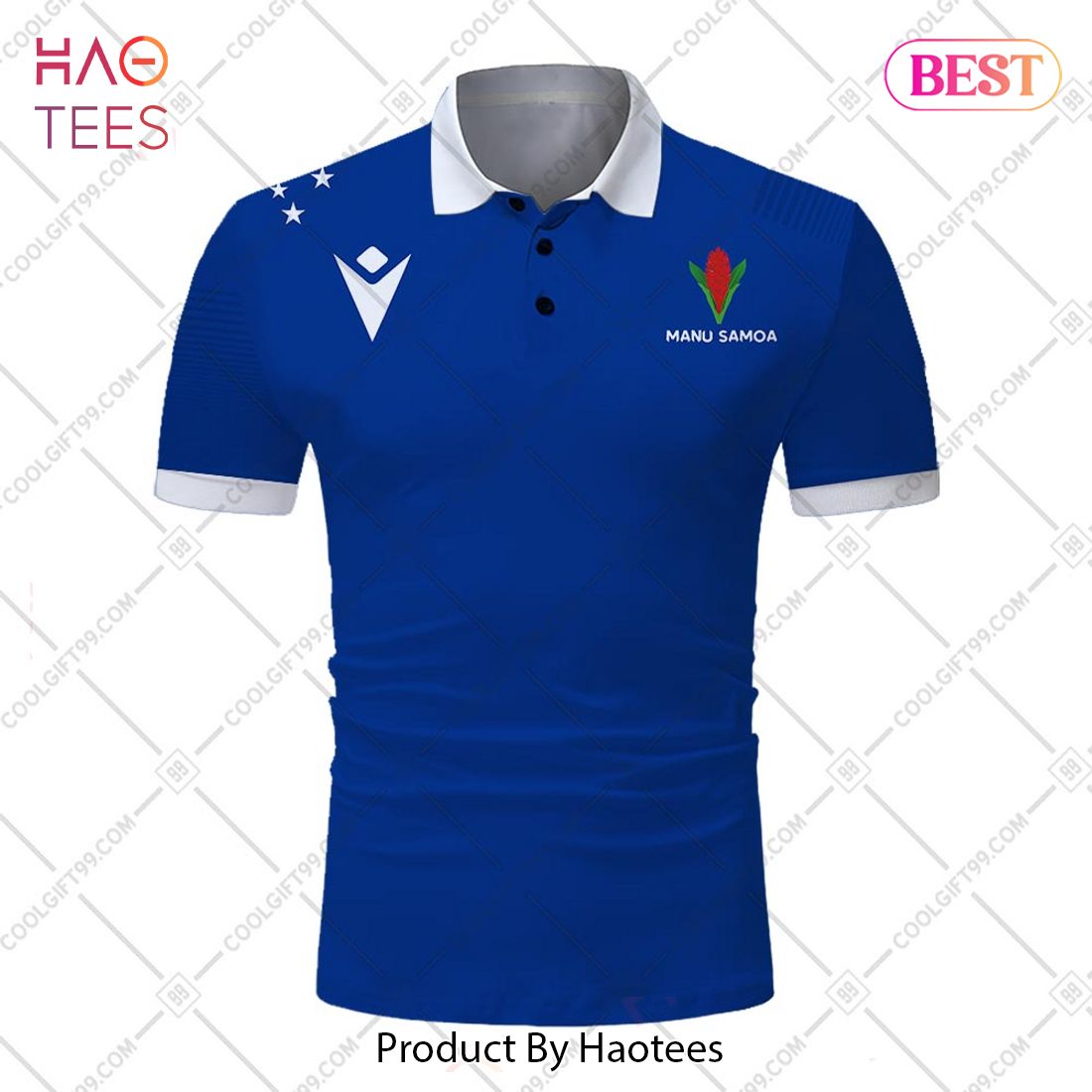 Rugby World Cup 2023 Samoa Rugby Home Jersey Style Polo Shirt