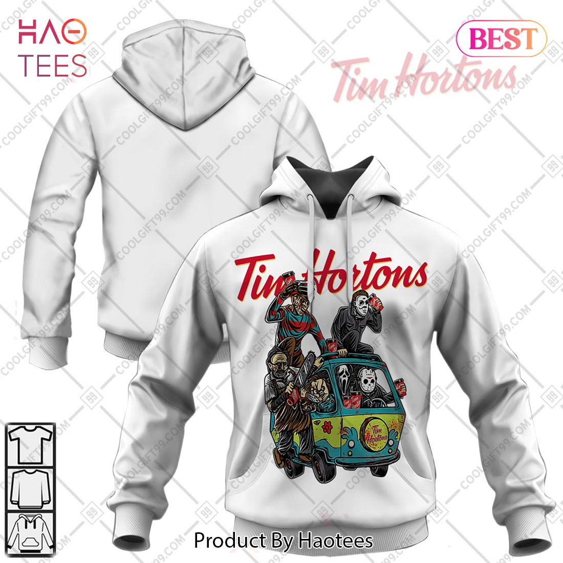 Tim Hortons Horror Car White Hoodie, T-Shirt, Zip Hoodie, Sweatshirt