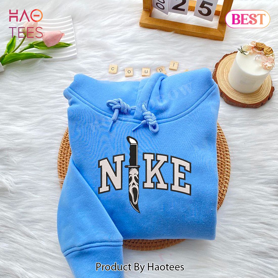 TRENDING Ghost face - Embroidered Sweatshirt