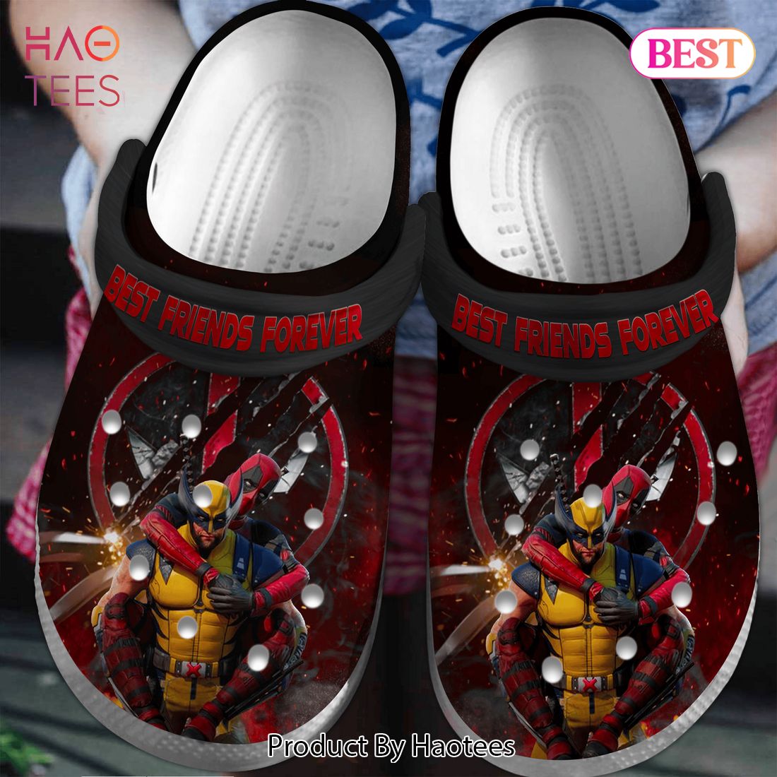 Deadpool And Wolverine Movie Crocs Crocband Clogs Shoes Comfortable For ...