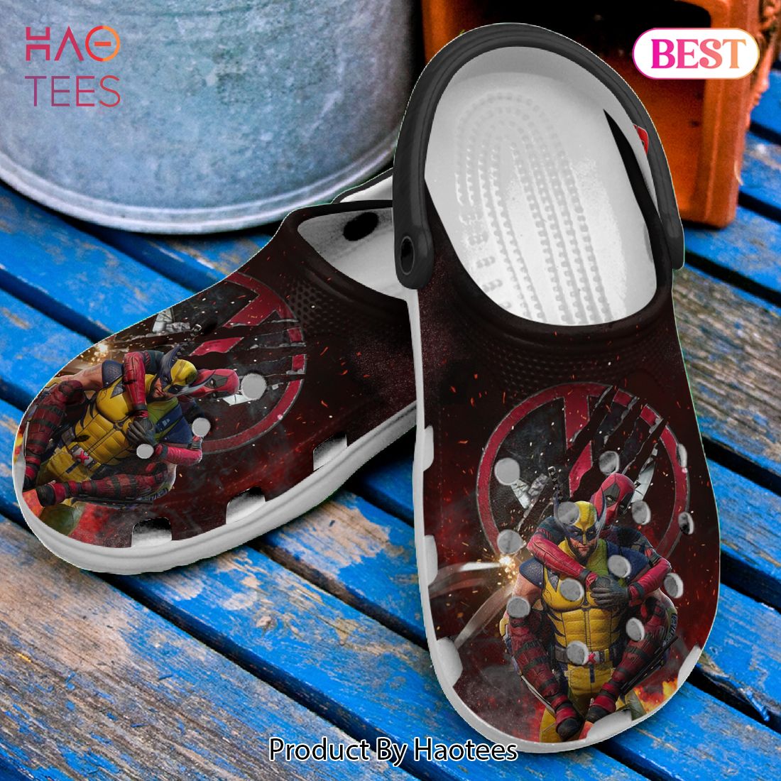 Deadpool And Wolverine Movie Crocs Crocband Clogs Shoes Comfortable For ...