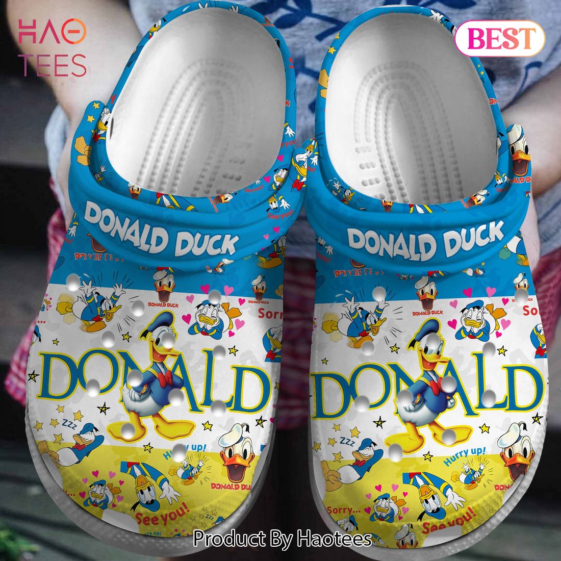 Donald Duck Disney Cartoon Crocs Crocband Clogs Shoes Comfortable For ...