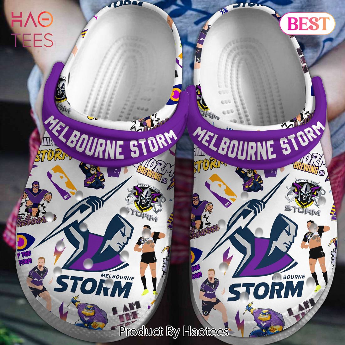 Melbourne Storm NRL Sport Crocs Crocband Clogs Shoes Comfortable For ...