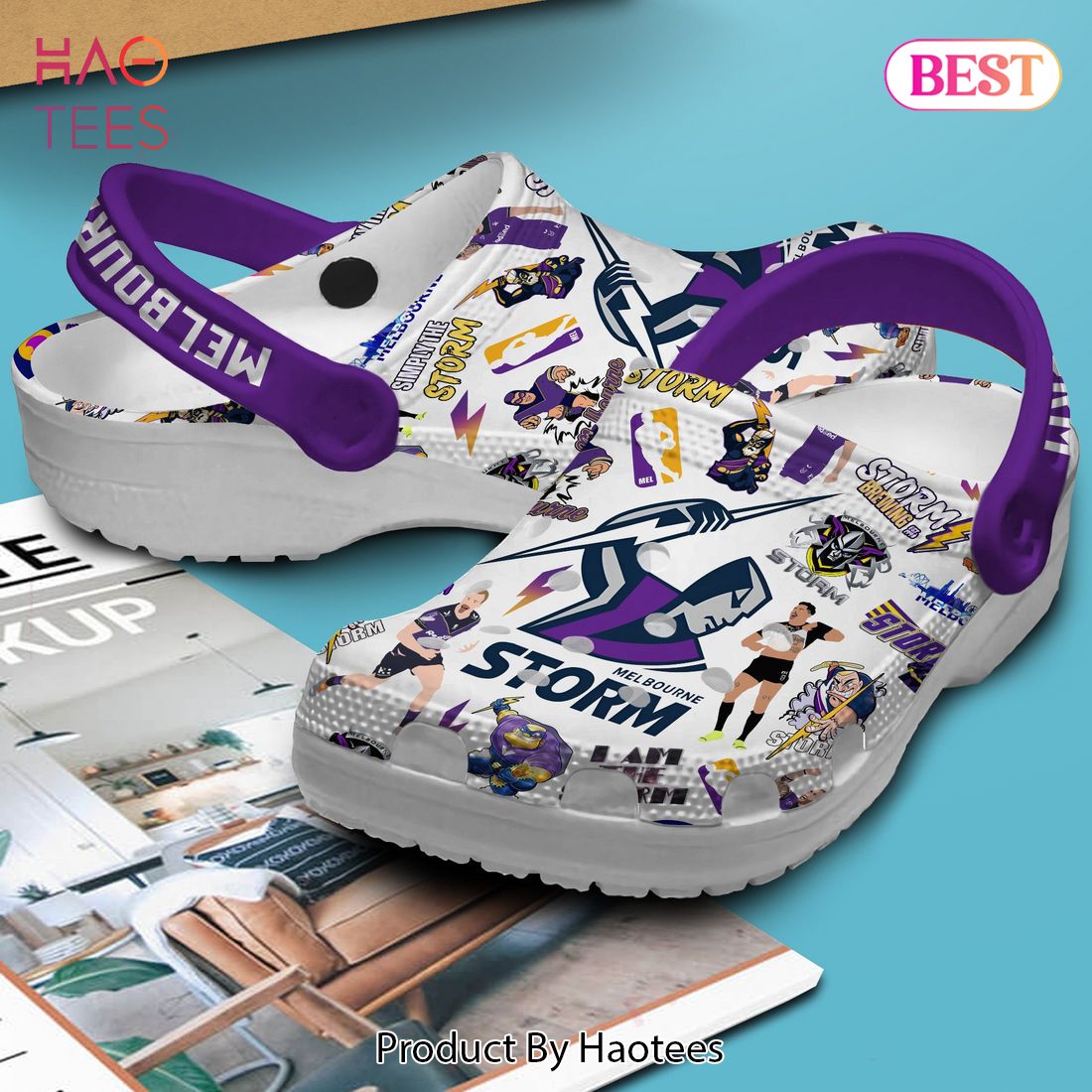 Melbourne Storm NRL Sport Crocs Crocband Clogs Shoes Comfortable For ...