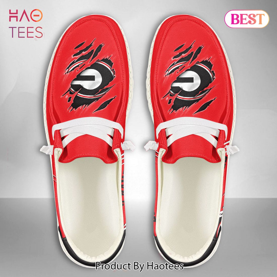 NCAA Georgia Bulldogs Custom Name Hey Dude Shoes 10 M79