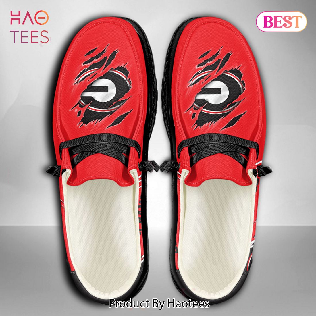 NCAA Georgia Bulldogs Custom Name Hey Dude Shoes 10 M79
