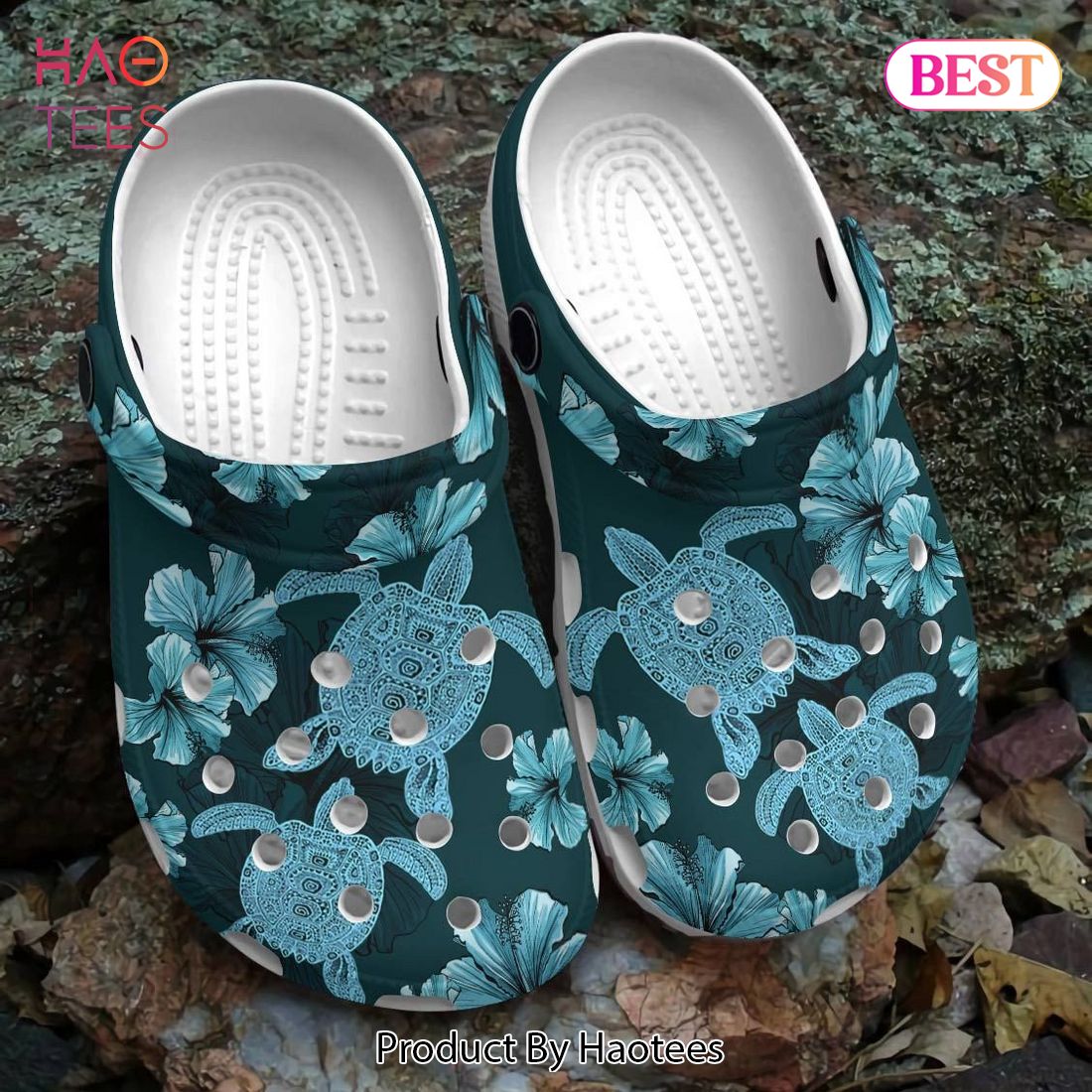 Sea Turtle With Flower Shoes Clogs For Mothers Day Exclusive