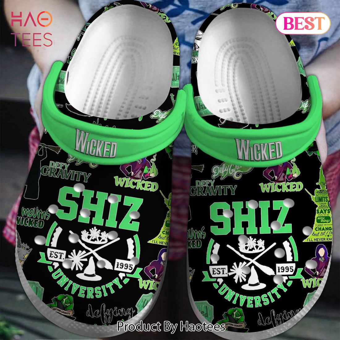 Wicked Movie Crocs Crocband Clogs Shoes Comfortable For Men Women and Kids