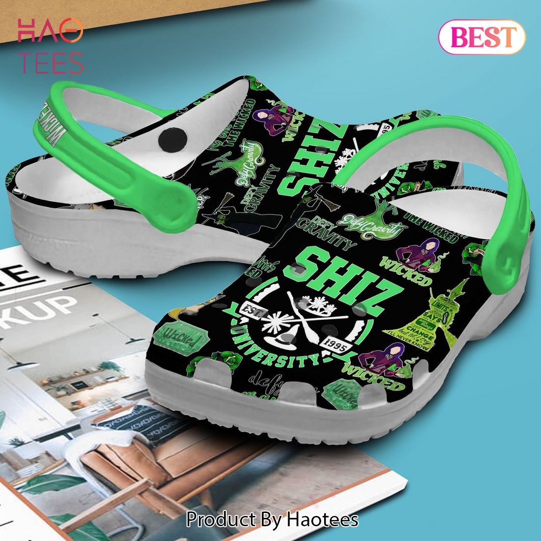 Wicked Movie Crocs Crocband Clogs Shoes Comfortable For Men Women and Kids