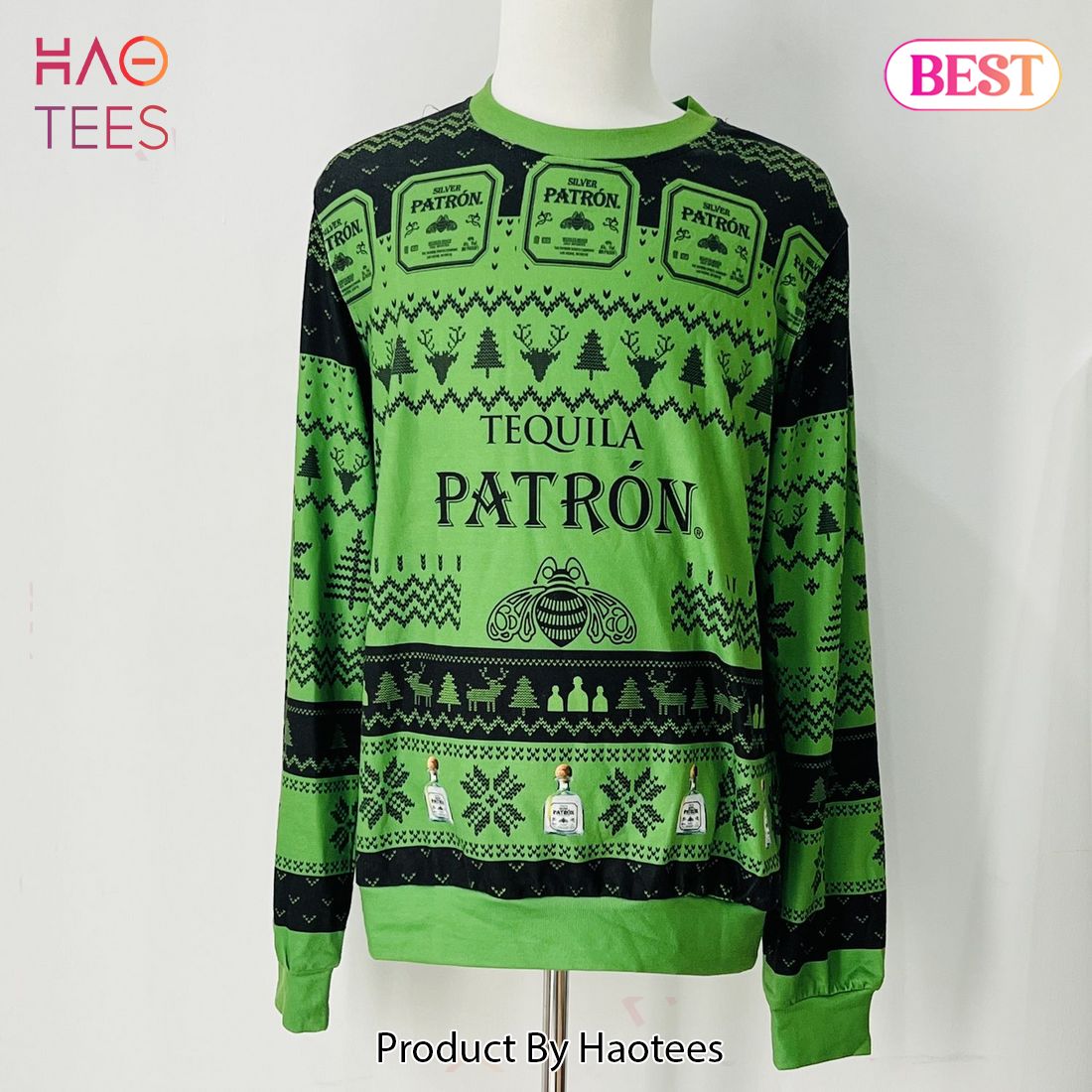 Tequila Patron Alcohol Ugly Christmas Sweater